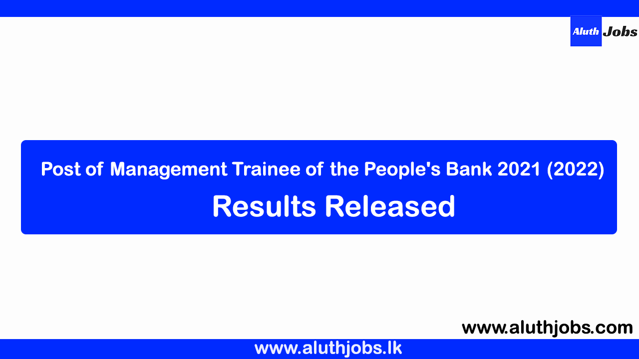 Competitive Examination for Recruitment to the Post of Management Trainee of the People's Bank ...